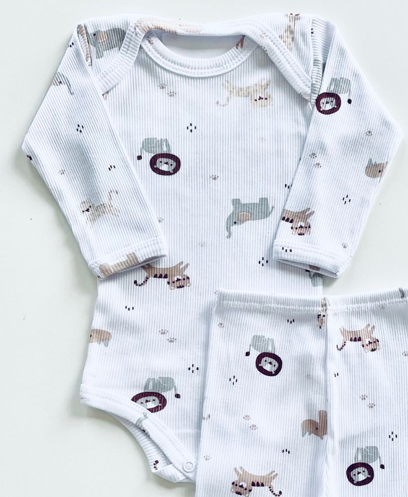 Conjunto Body e Calça Bebê Canelado Savana - Roupa de Bebê do Tamanho ...