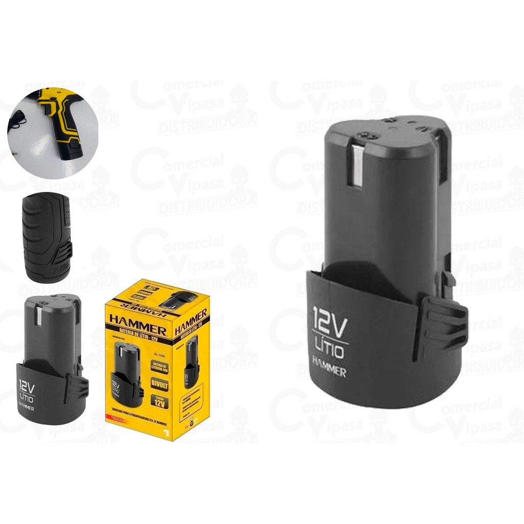 Bateria Lítio Parafusadeira Hammer 12V Bivolt GYPLI-10 - EletroMult ...