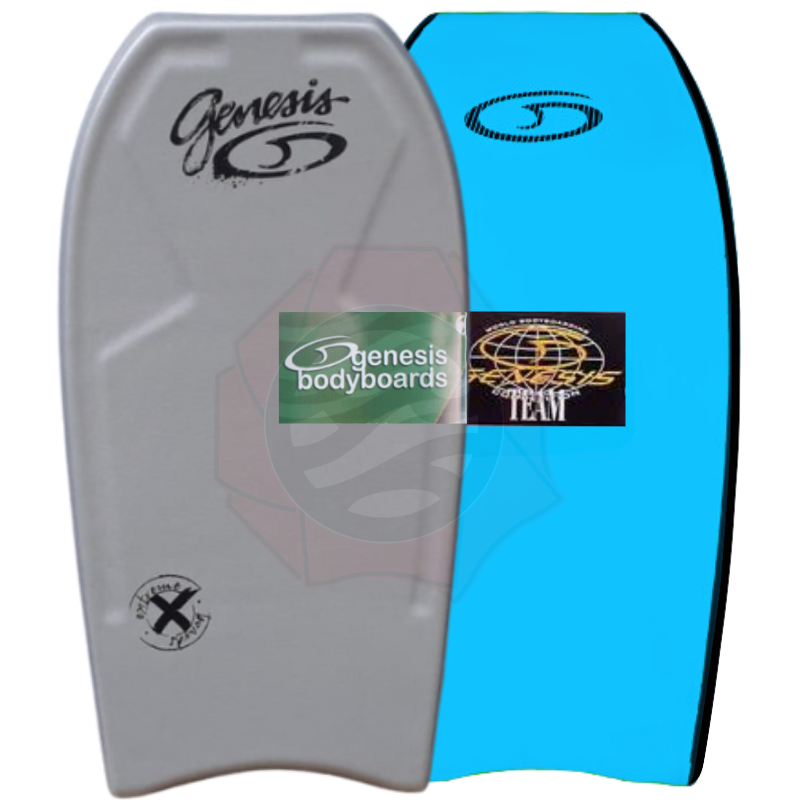 Prancha de Bodyboard Genesis | Modelo Extreme | Frente Cinza-Fundo Azul ...