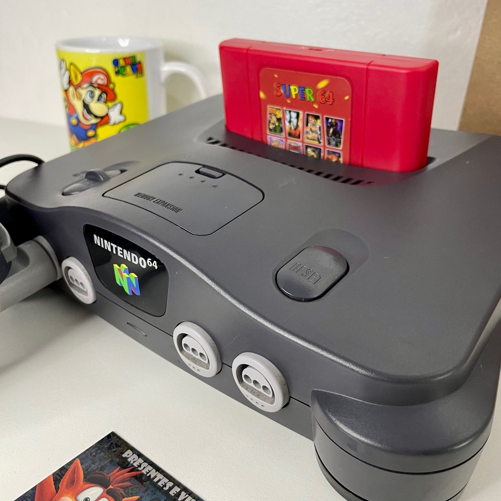Nintendo 64 + Cartucho 300 Jogos - Game com Café.com