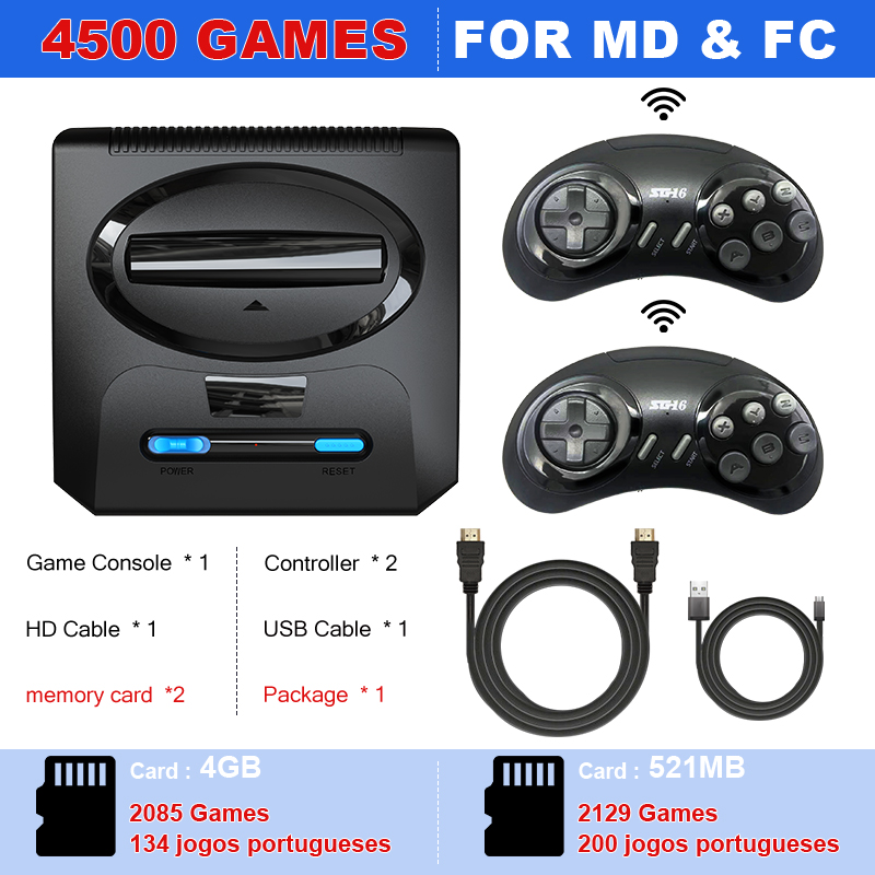 Mega Drive com 1000 Jogos - HDMI - Game com Café.com