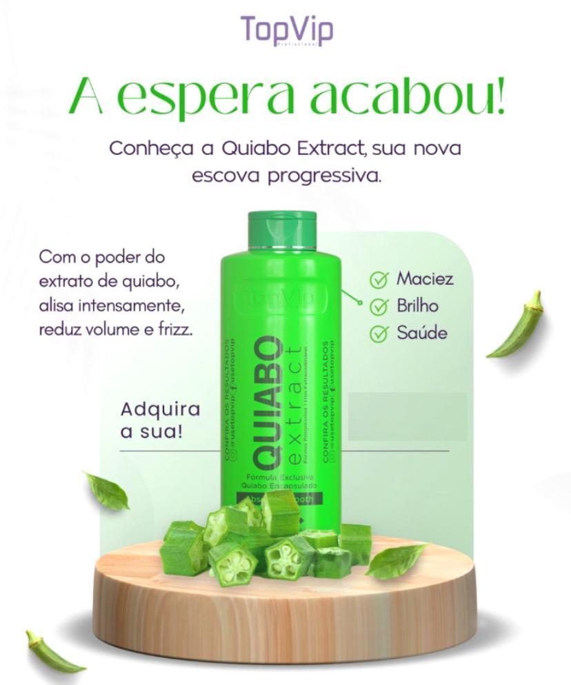 Escova Progressiva Extrato de Quiabo Top Vip 1 Litro - F.E COSMÉTICOS RJ