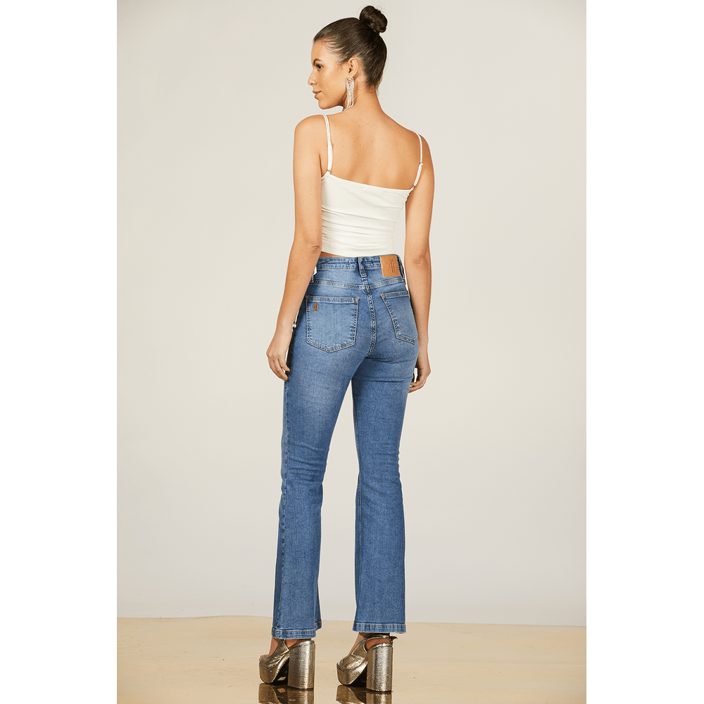 CALÇA JEANS BOOT CUT REGINA- ALL IS LOVE - Blessed