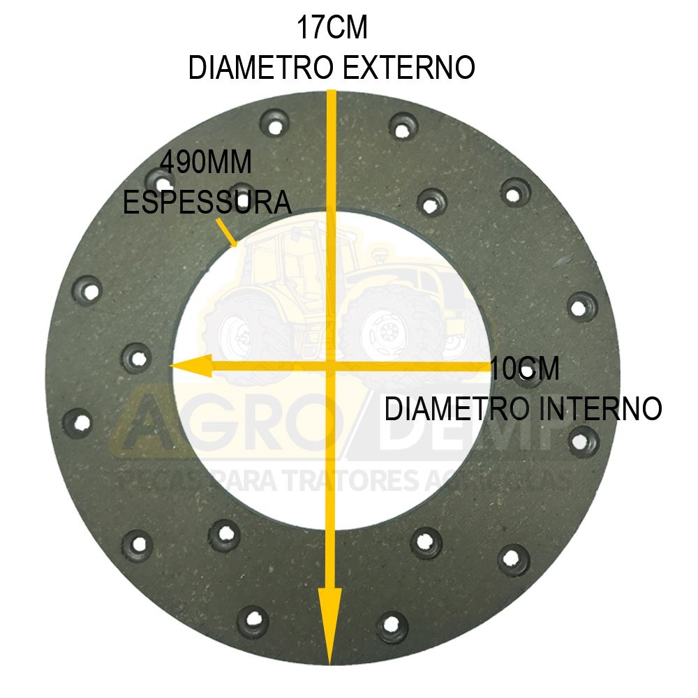 REVESTIMENTO DE DISCO FREIO (NOR) - MASSEY FERGUSON 50X / 55X / 65X ...