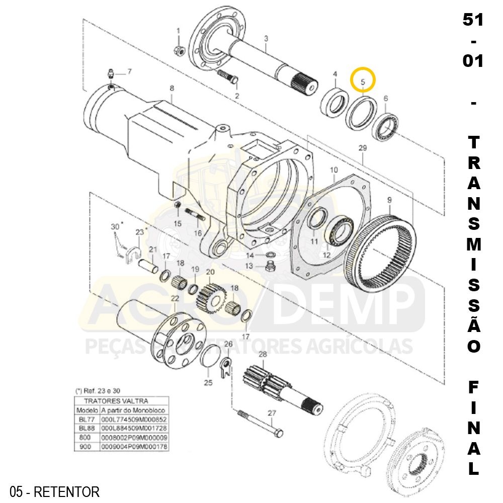 RETENTOR DA TRANSMISSÃO FINAL (160MM DIÂMETRO EXTERNO - 130MM DIÂMETRO ...