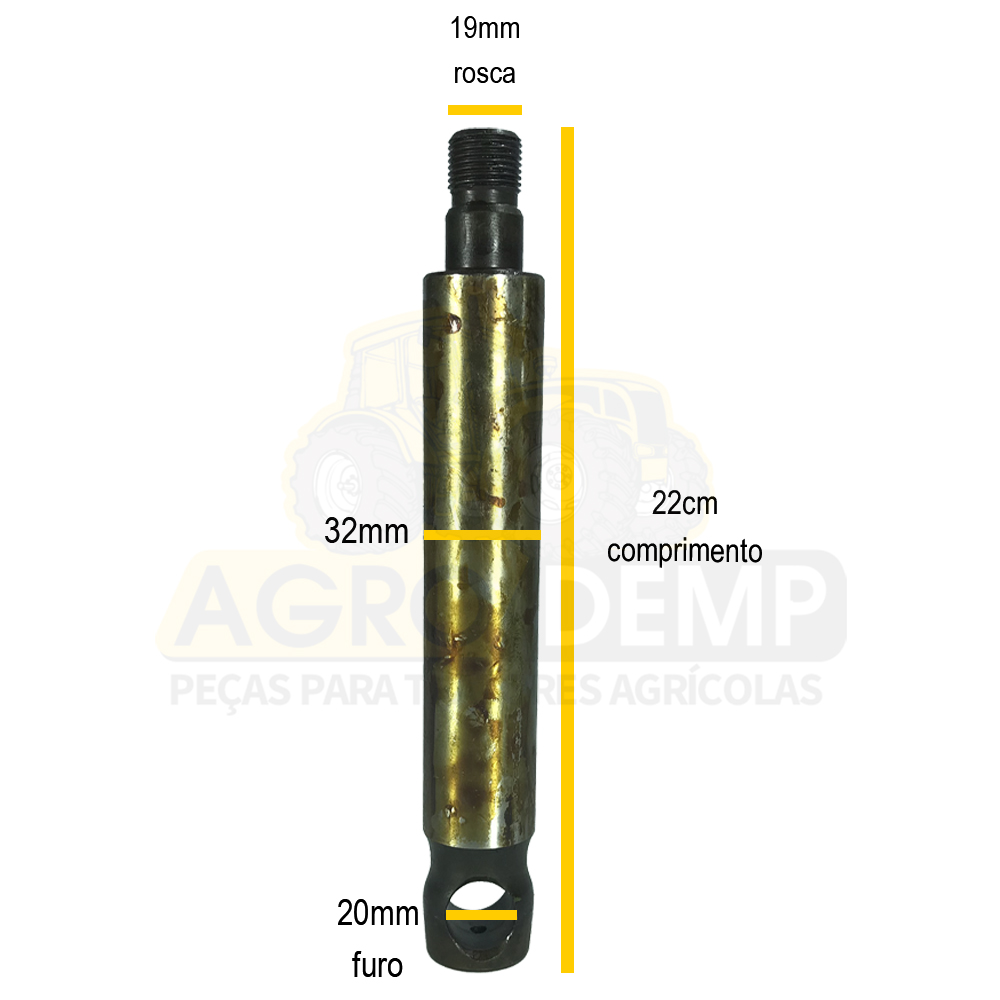 HASTE DO CILINDRO DA DIREÇÃO HIDRÁULICA (PANEGOSSI) - MASSEY FERGUSON ...