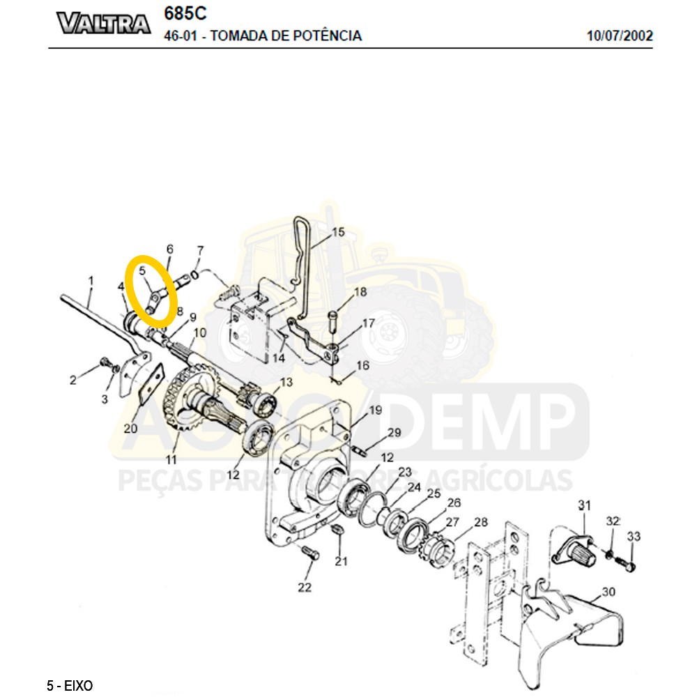 EIXO TOMADA DE FORÇA (VERPEC) - VALTRA 685 / 785 / BF65 / BF75 - 58157 ...