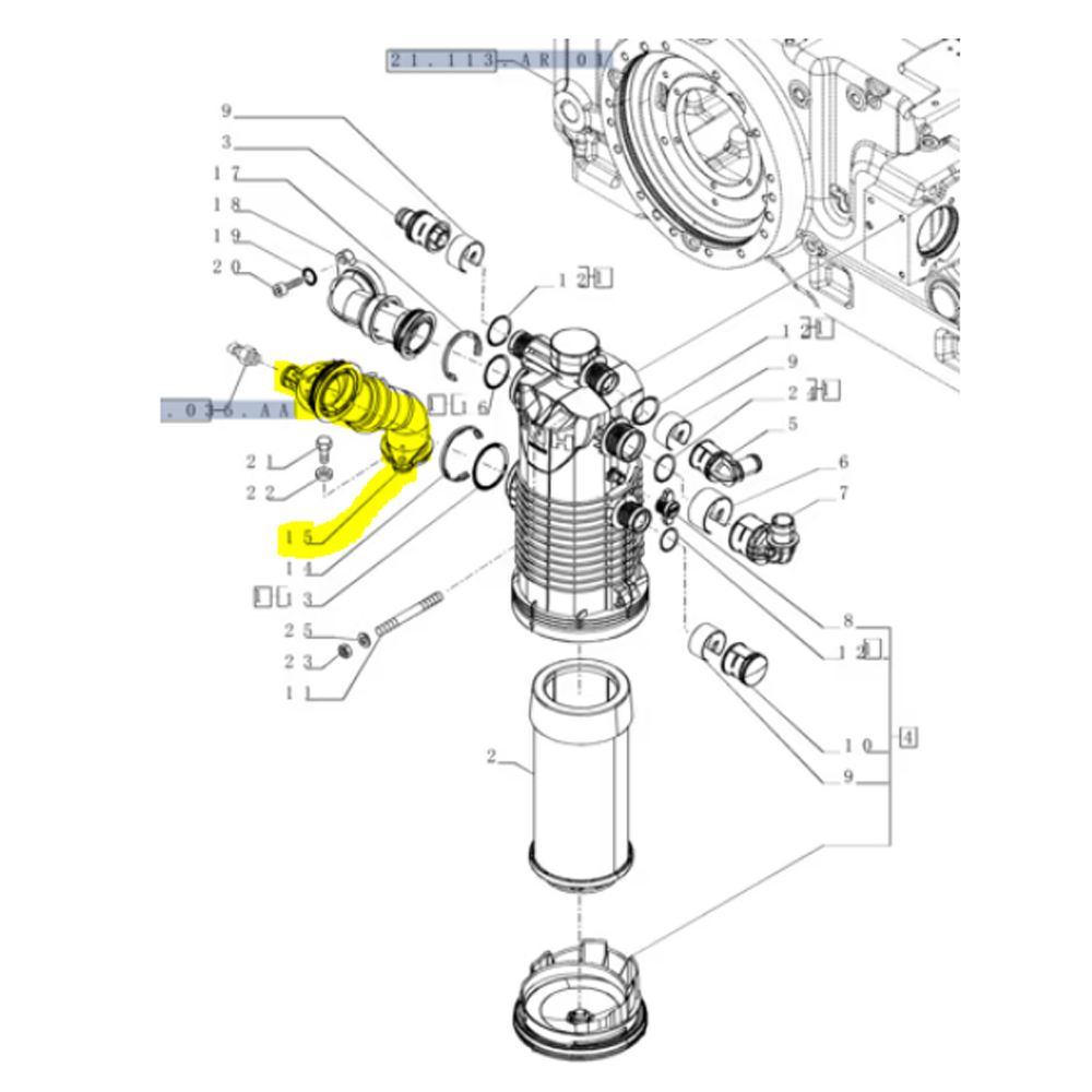 TUBO DE AÇO MANGUEIRA ARREFECIMENTO (CNH) NEW HOLLAND T7.240 / T7.245 ...