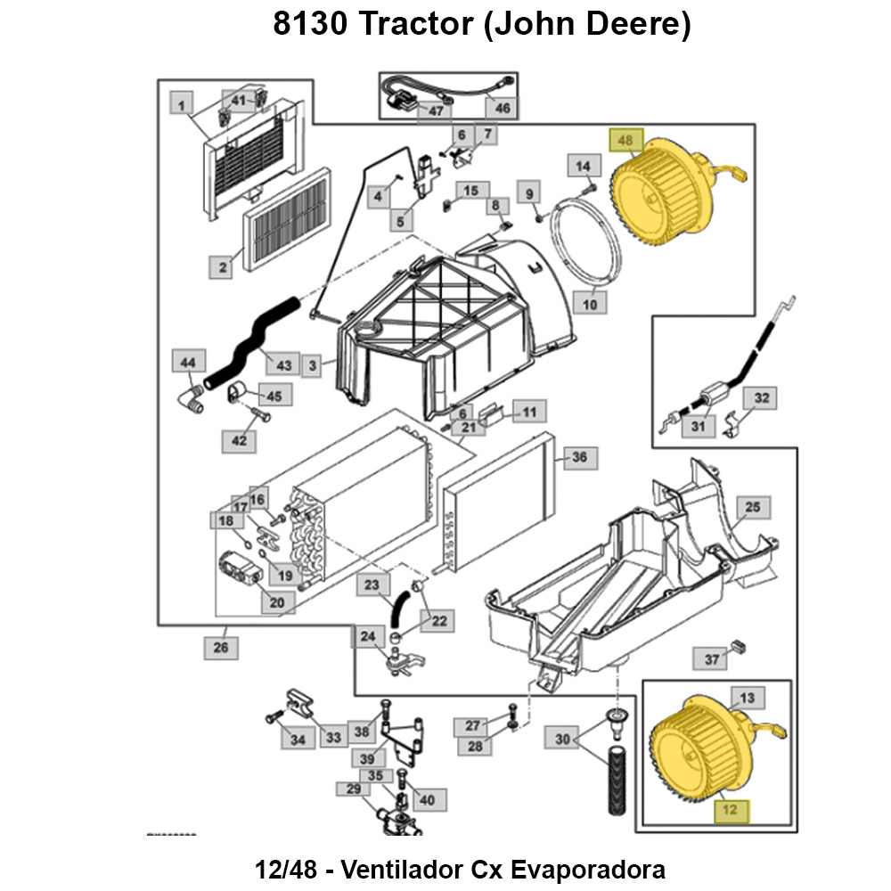 MOTOR VENTILADOR CAIXA EVAPORADORA AR CONDICIONADO CABINE (12V - EIXO ...