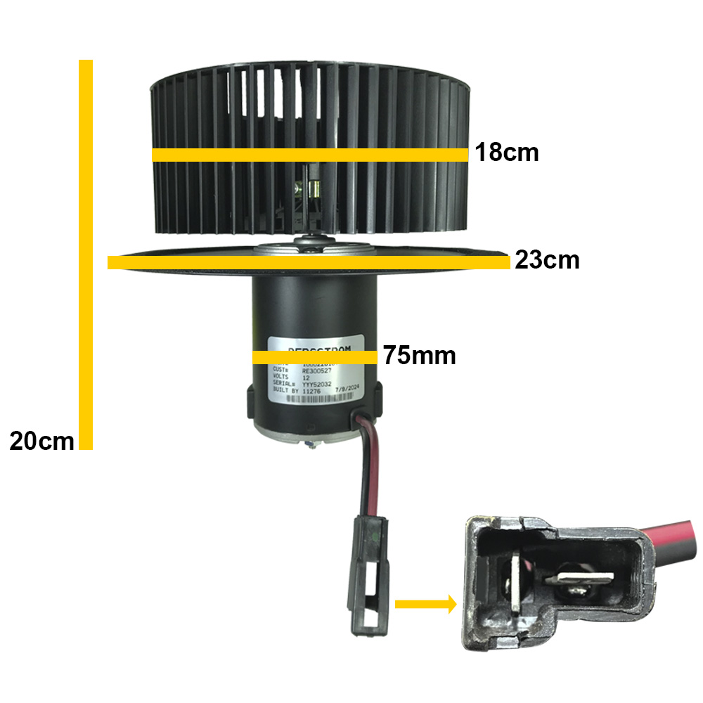 MOTOR VENTILADOR CAIXA EVAPORADORA AR CONDICIONADO CABINE (12V - EIXO ...