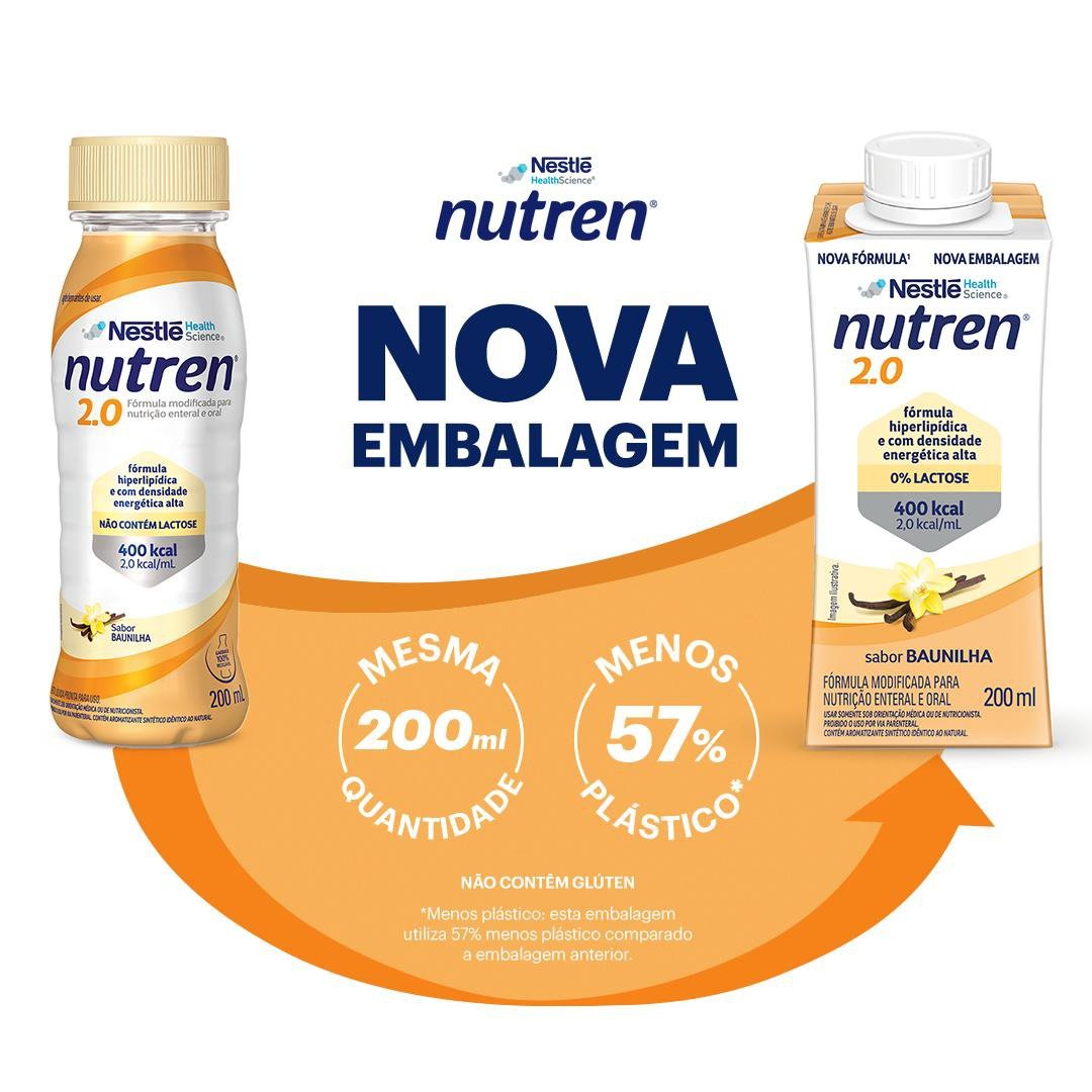Nutren 2.0 200ml - Enteral Care Nutrição Enteral e Suplemento Dietas