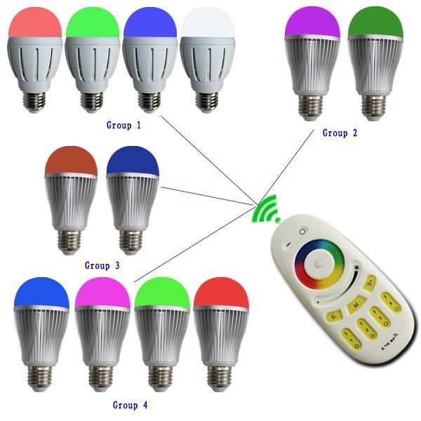 Lâmpada led RGB 9W, Wi-Fi 64 mil cores, mais Controle Remoto 28 funções ...