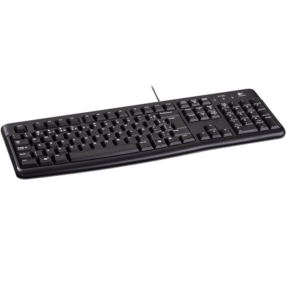 Teclado USB Logitech K120 Preto ABNT2 - Tiburon Informática
