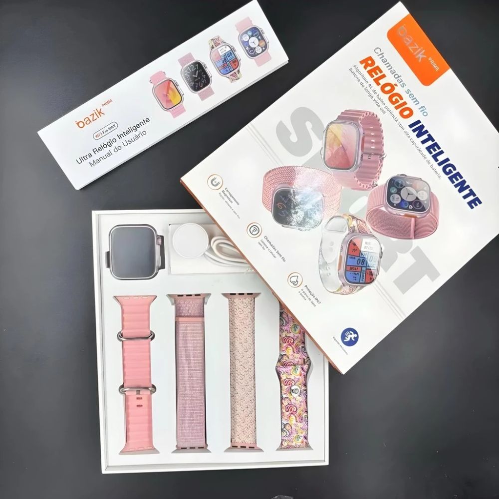 Smartwatch W73 Pro Max Relógio De Pulso Digital Acompanha 4 Pulseiras - Bazik Prime