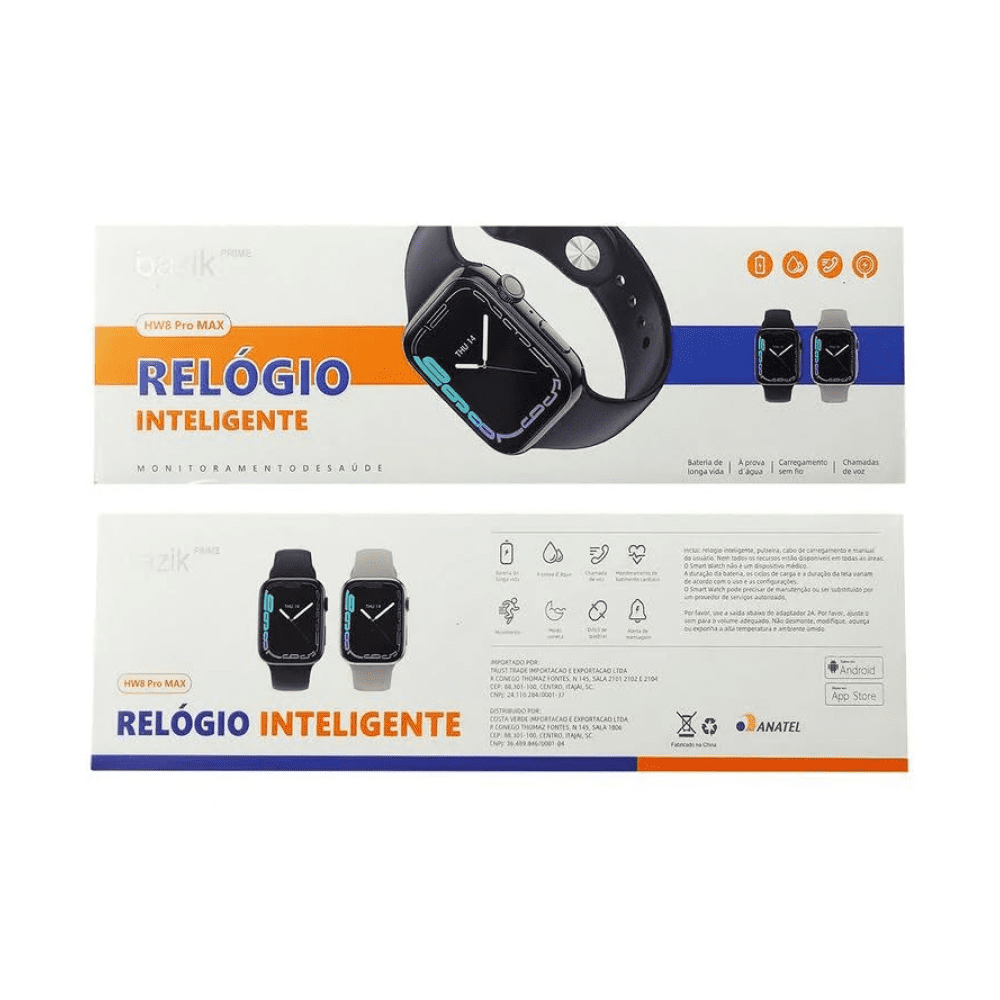 Smartwatch HW8 Pro Max Relógio De Pulso Digital - Bazik Prime