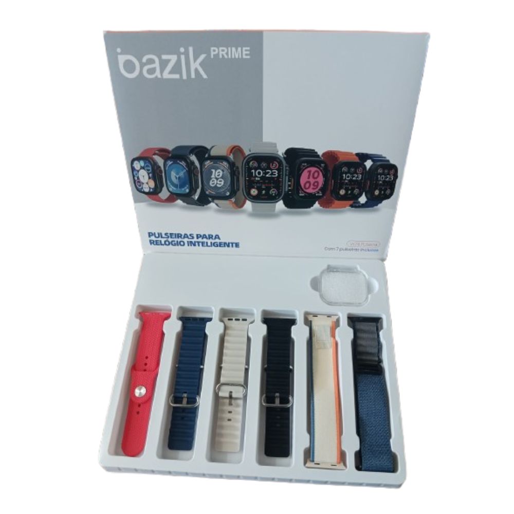 Smartwatch W74 Pro Max Acompanha 7 Pulseiras Relógio De Pulso Digital - Bazik Prime