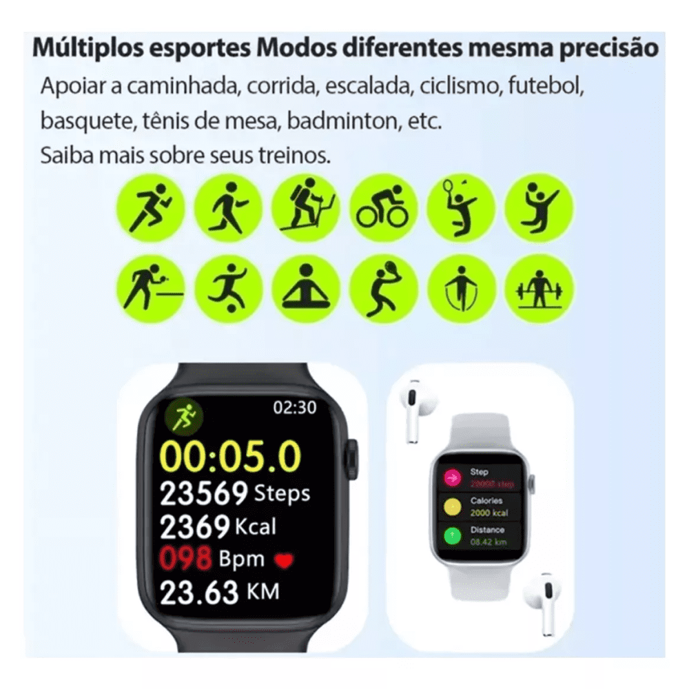 Smartwatch W58 Pro Max Relógio De Pulso Digital Acompanha 5 Pulseiras ...