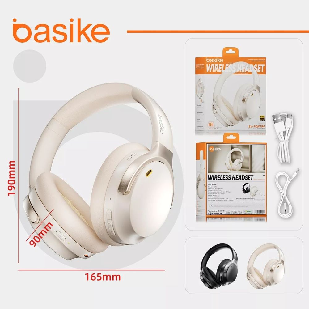 Fone De Ouvido - Headset Bluetooth - Basike BA-FON194 - Distribuidora ...