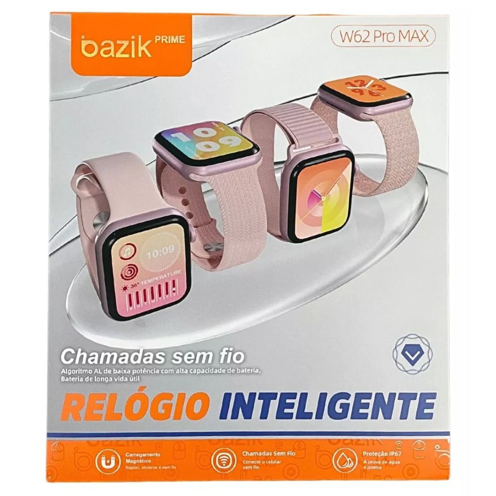 Smartwatch W62 Pro Max Relógio De Pulso Digital Acompanha 4 Pulseiras - Bazik Prime