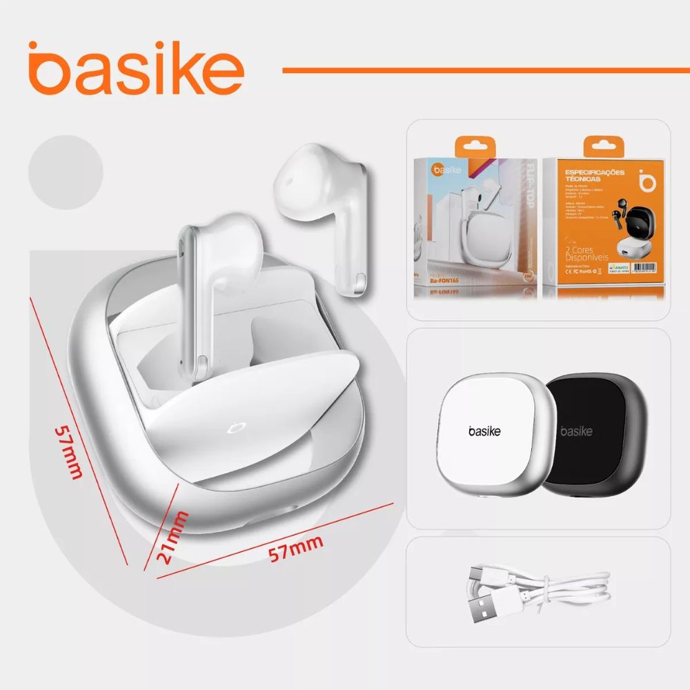 Fone De Ouvido - Sem Fio - Bluetooth Hifi Tws - Basike BA-FON165 ...
