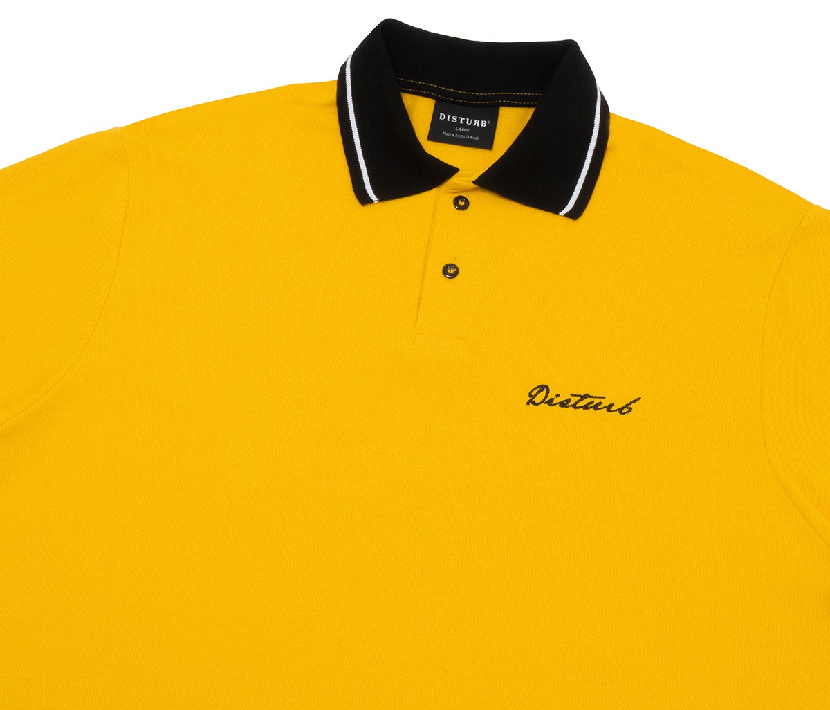 Camiseta Disturb Cursive Polo in Yellow - So High Urban Shop Camiseta Disturb Cursive Polo in Yellow - So High Urban Shop