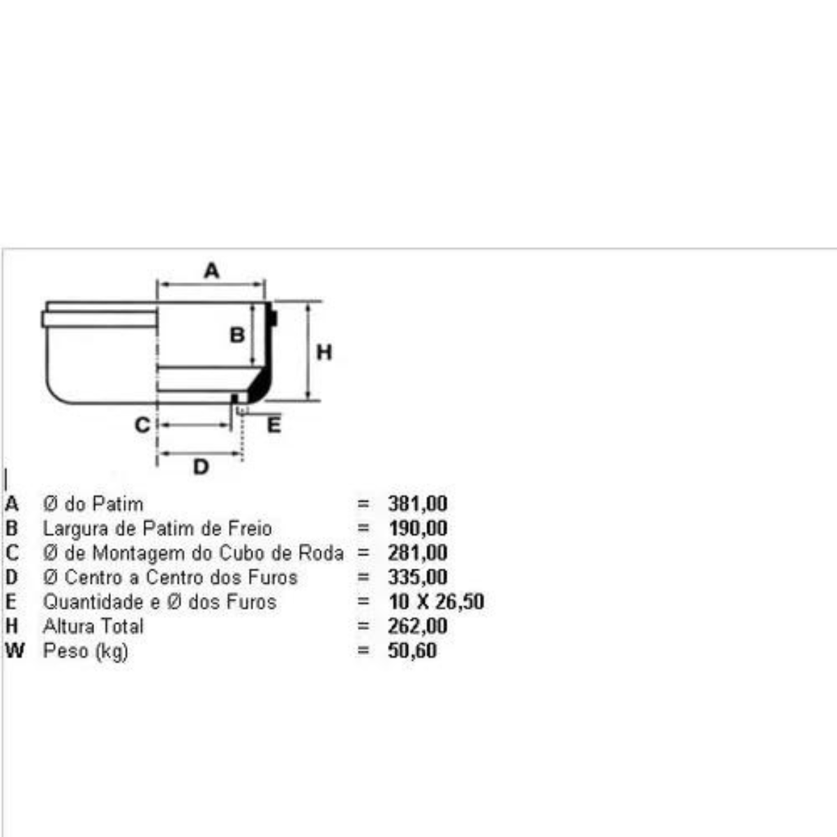 Tambor De Freio T-039 Cargo, Vw, Volvo Dian E Tras Tomé T039 ...