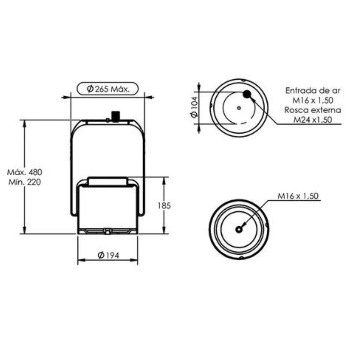 BALÃO SUSPENSÃO MB ACTROS TE/TRAÇÃO S/SENSOR ST189- COMPLETO ...