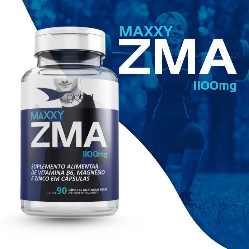Suplemento MAXY ZMA - Zinco, Magnésio e Vitamina B6 - 90 CGM - GLOBAL ...