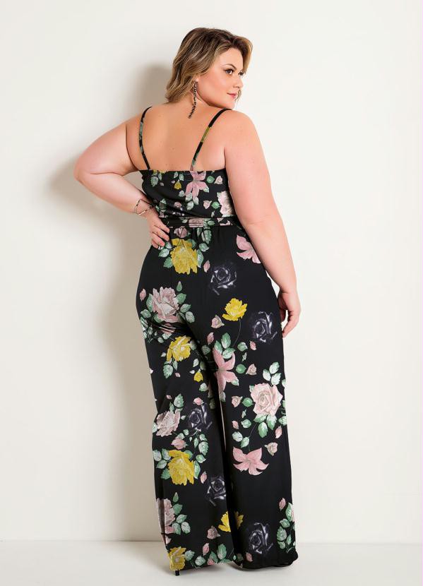 Macacão Feminino Longo Pantalona Transpassado Plus Size Moda Plus