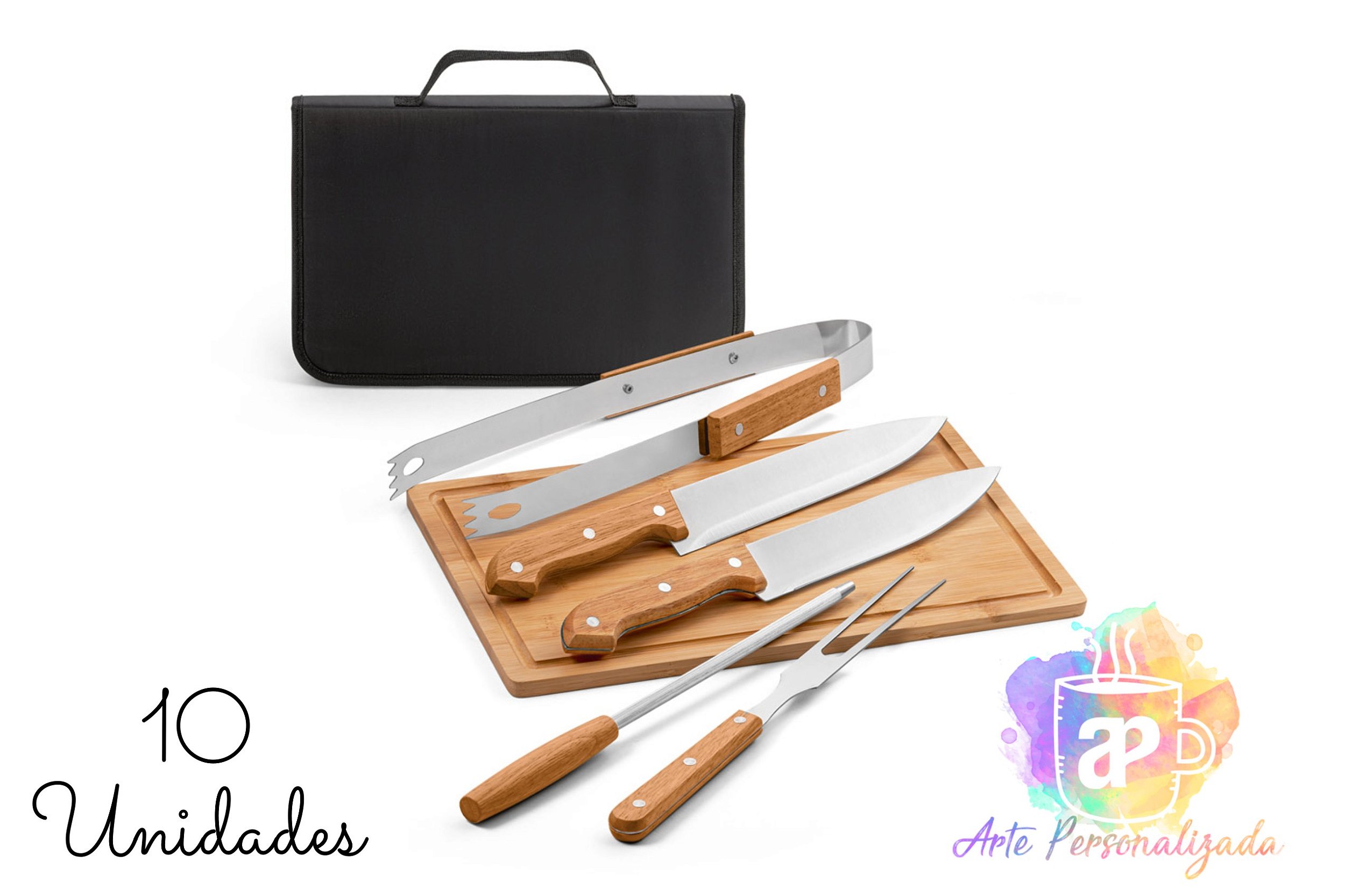 Kit Churrasco Personalizado Com Tábua - Brindes Corporativos | Arte Personalizada
