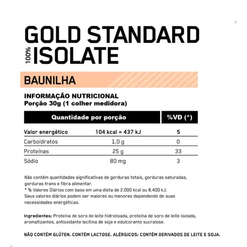 Gold Standard Isolate Whey Protein Rich Vanilla | Franco Sports ...