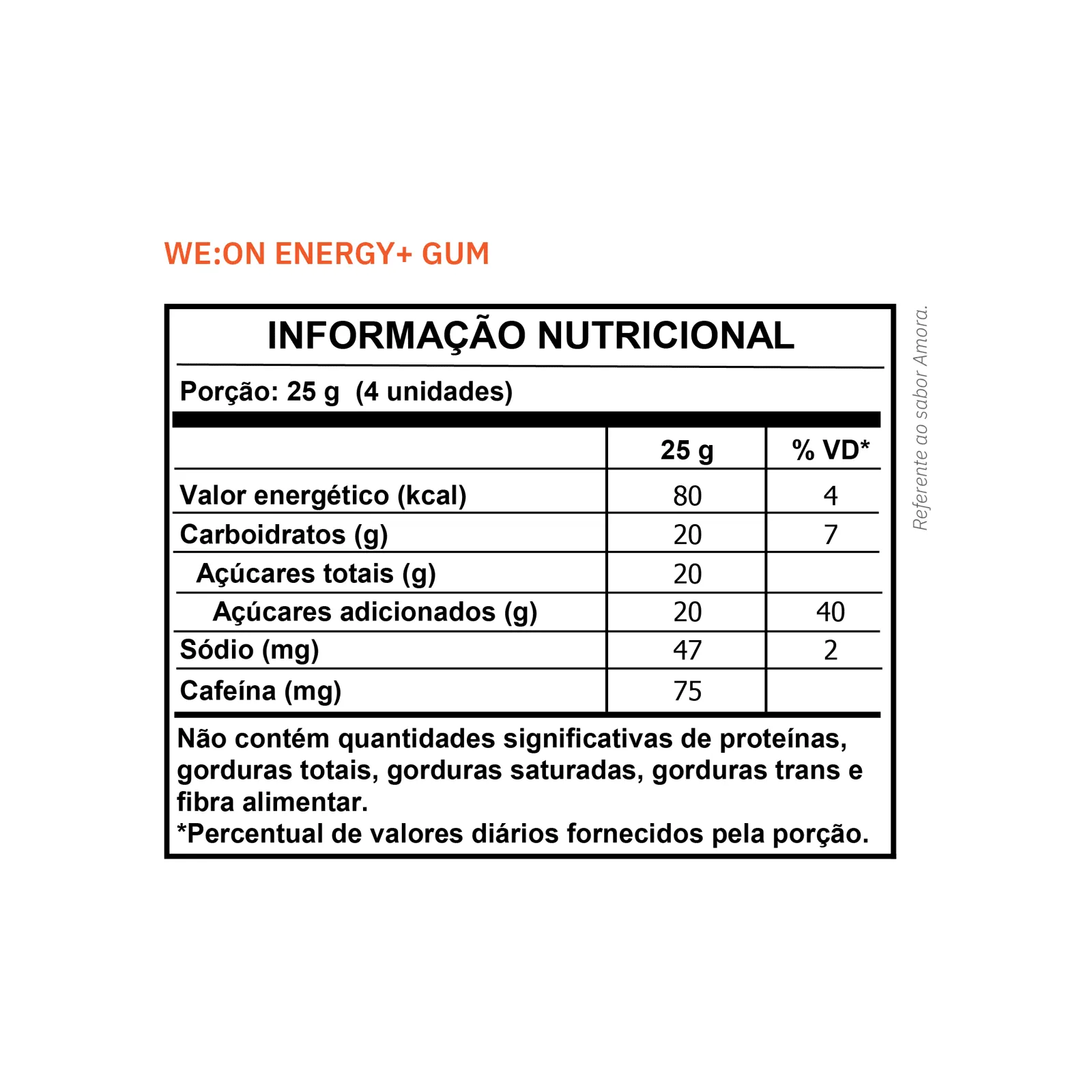 Energy Gum com Cafeína sabor Amora WE:ON | Franco Sports - FrancoSports