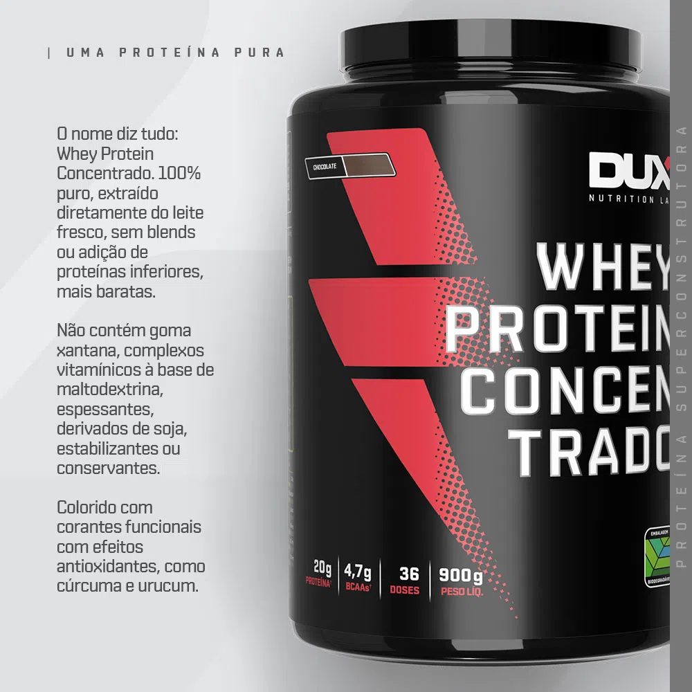 Whey Protein Concentrado Chocolate 900g DUX Nutrition | Franco Sports ...