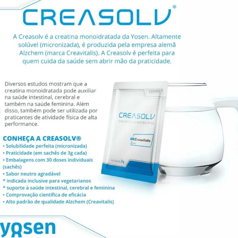 Creasolv Yosen 30 Sachês – Creatina Monohidratada Micronizada ...
