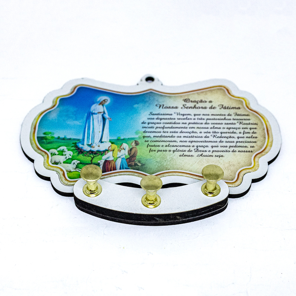 porta chaves de nossa senhora de fátima 3 Pinos - Loja Hesed Imaculada