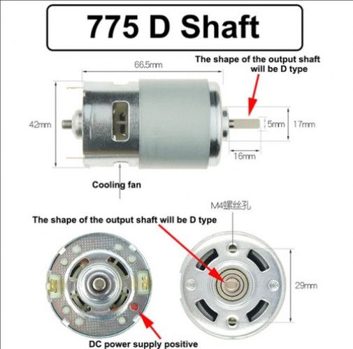 Motor XD-775 24v Alta Velocidade Escovado DC 24v 20.000 Rpm - PISCALED ...