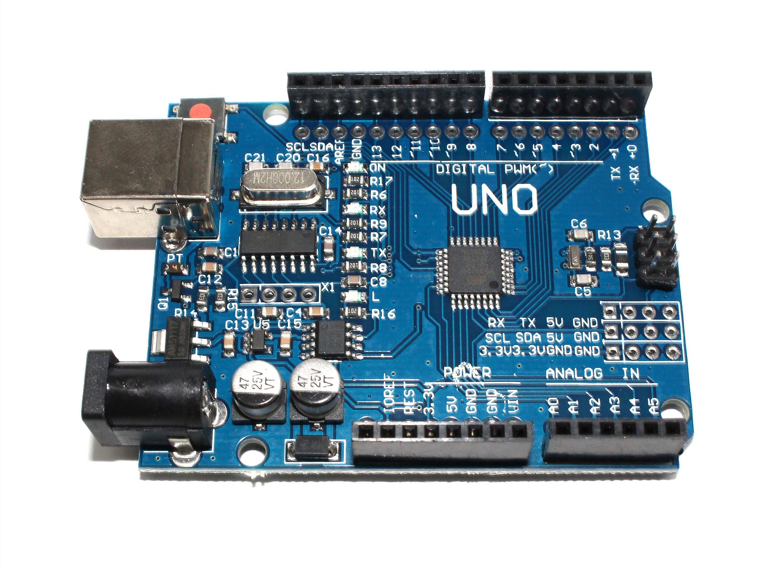 Placa Compatível Arduino Uno R3 Atmega328p + Cabo Usb + Pinos ...
