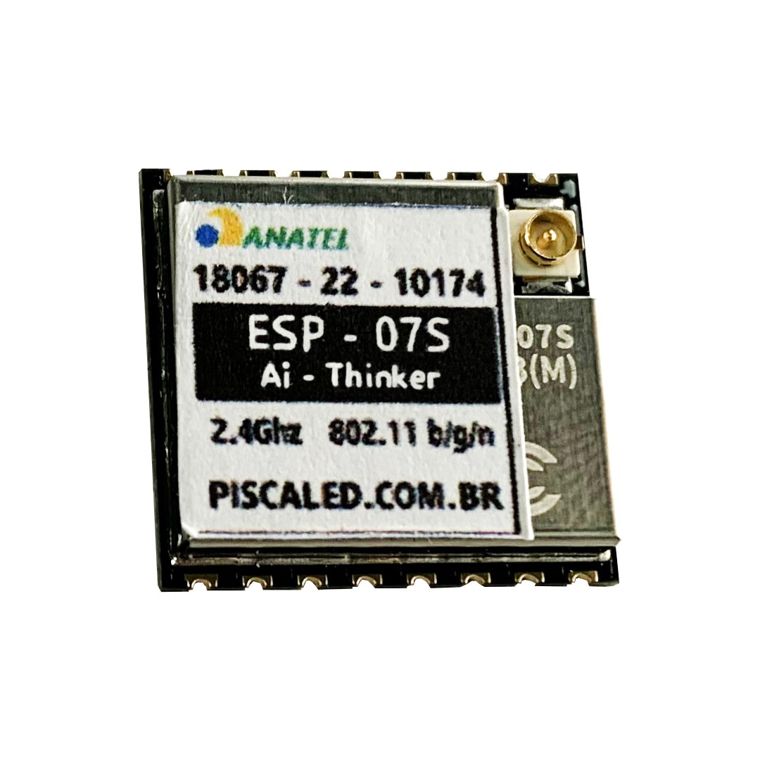 Módulo Wifi ESP8266 ESP-07S Suporte Antena Externa - PISCALED | Arduino ...