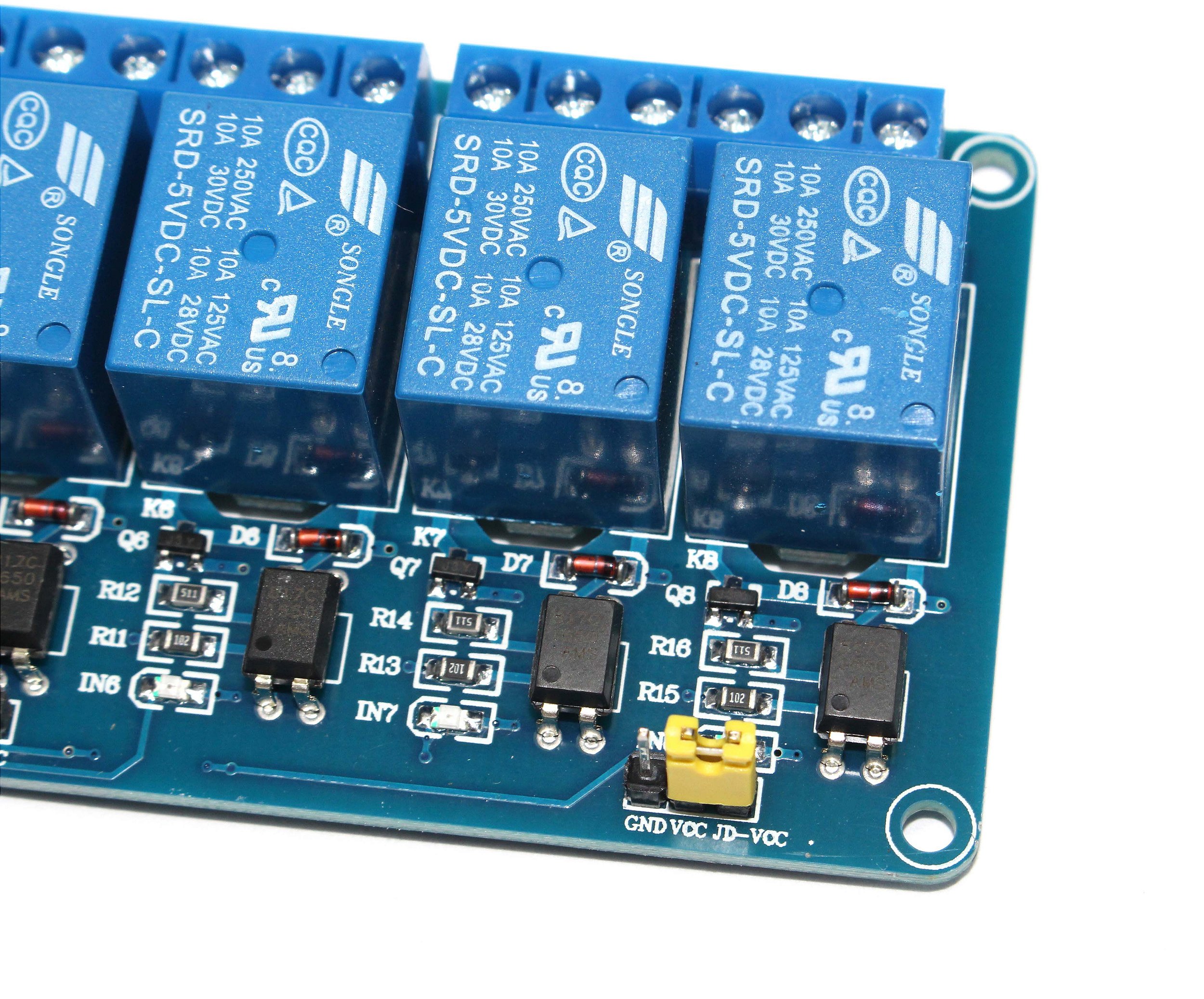 Módulo Relé 8 Canais 5v - 220v/110v 10a - PISCALED | Arduino ...