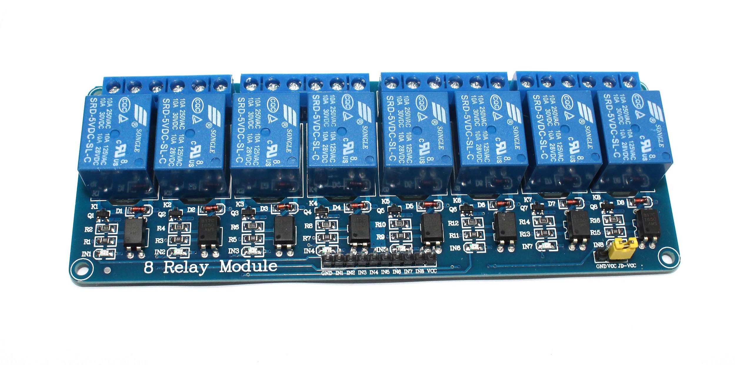 Módulo Relé 8 Canais 5v - 220v/110v 10a - PISCALED | Arduino ...