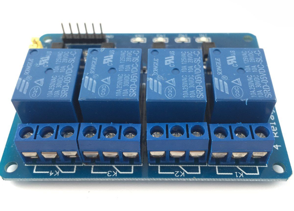 Módulo Relé 4 Canais 5v - 220v/110v 10a - PISCALED | Arduino ...