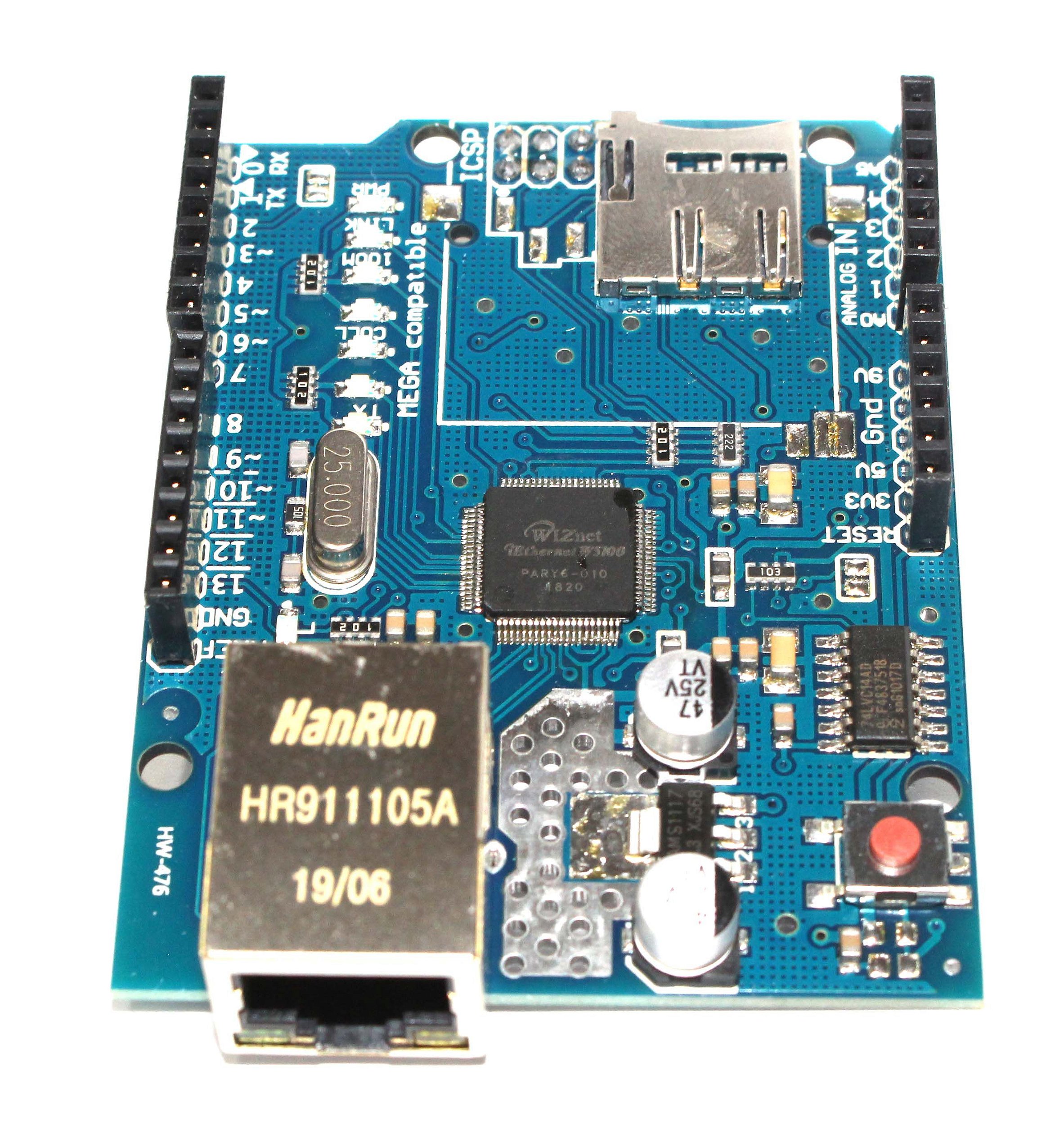 Módulo Ethernet Shield W5100 Com Slot Para SD Card - PISCALED | Arduino ...