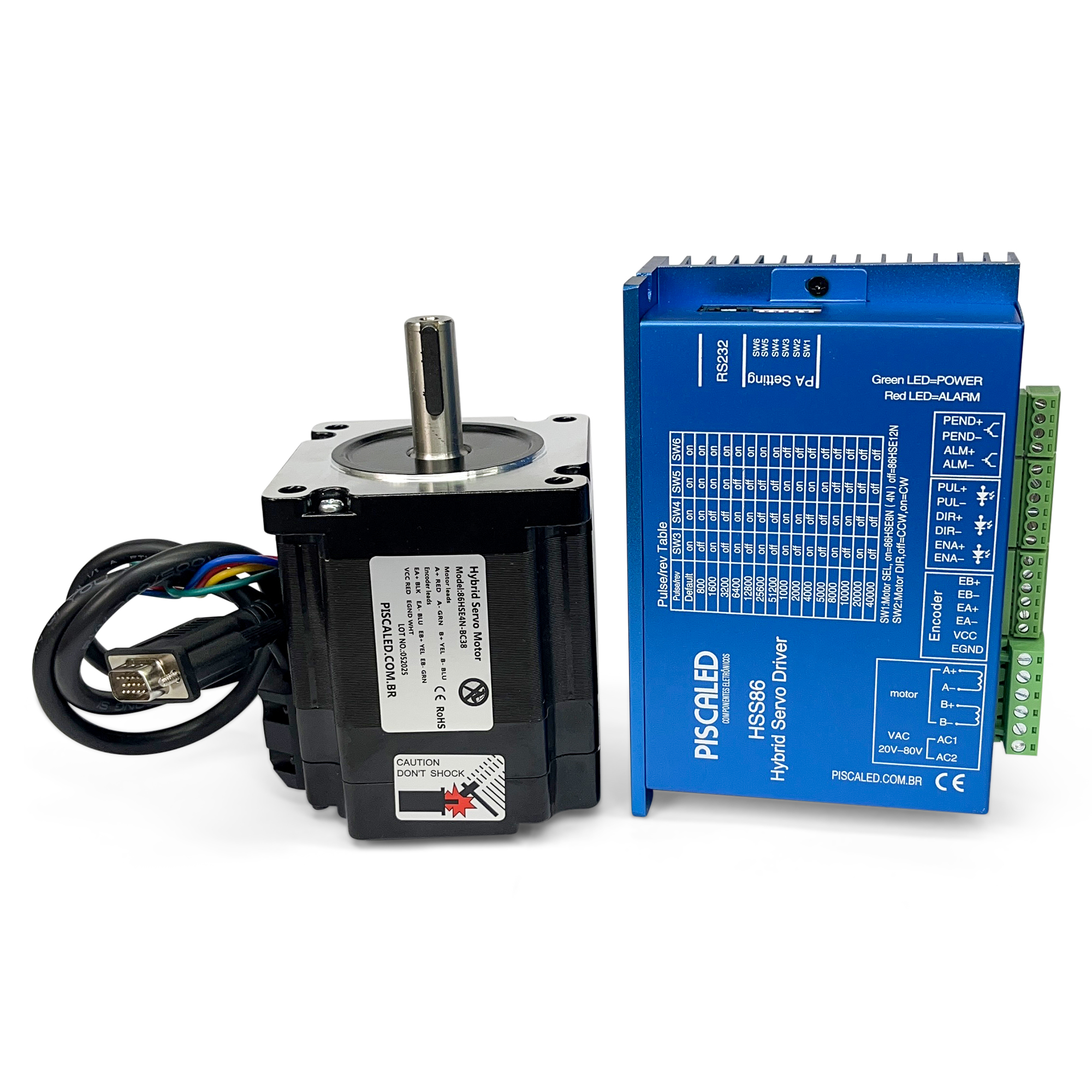 Kit Easy Servo Motor de Passo Nema 34 45Kgf.cm Encoder + cabo + Driver ...