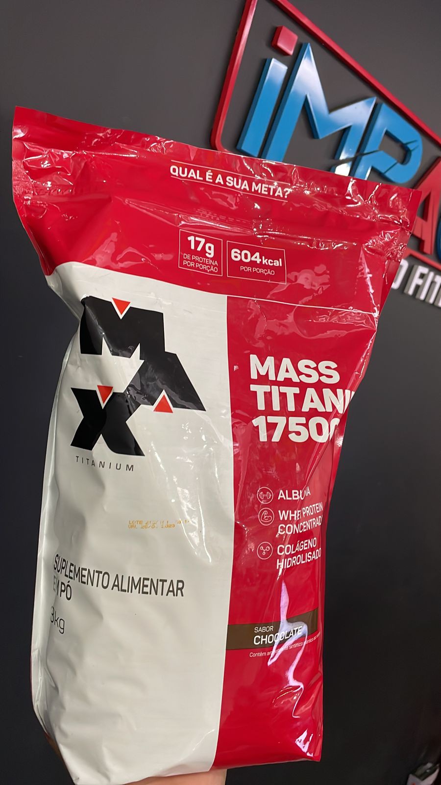 MASS TITANIUM 17500 3KG - MAX TITANIUM - IMPACT UNIVERSO FITNESS