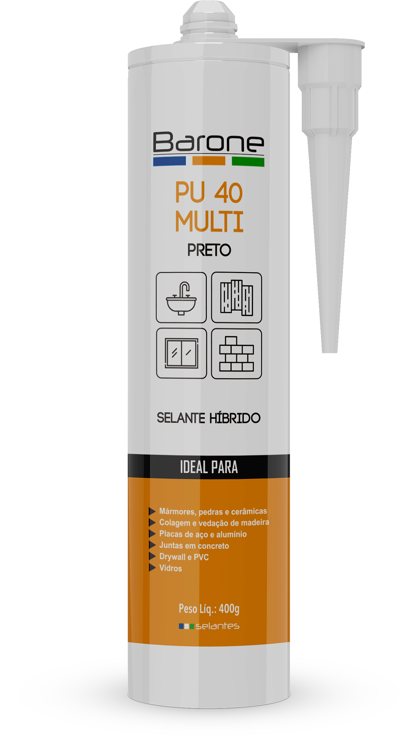 PU40 Multiuso Preto 400g - BARONE - Mercadão Lojista - Distribuidora de ...