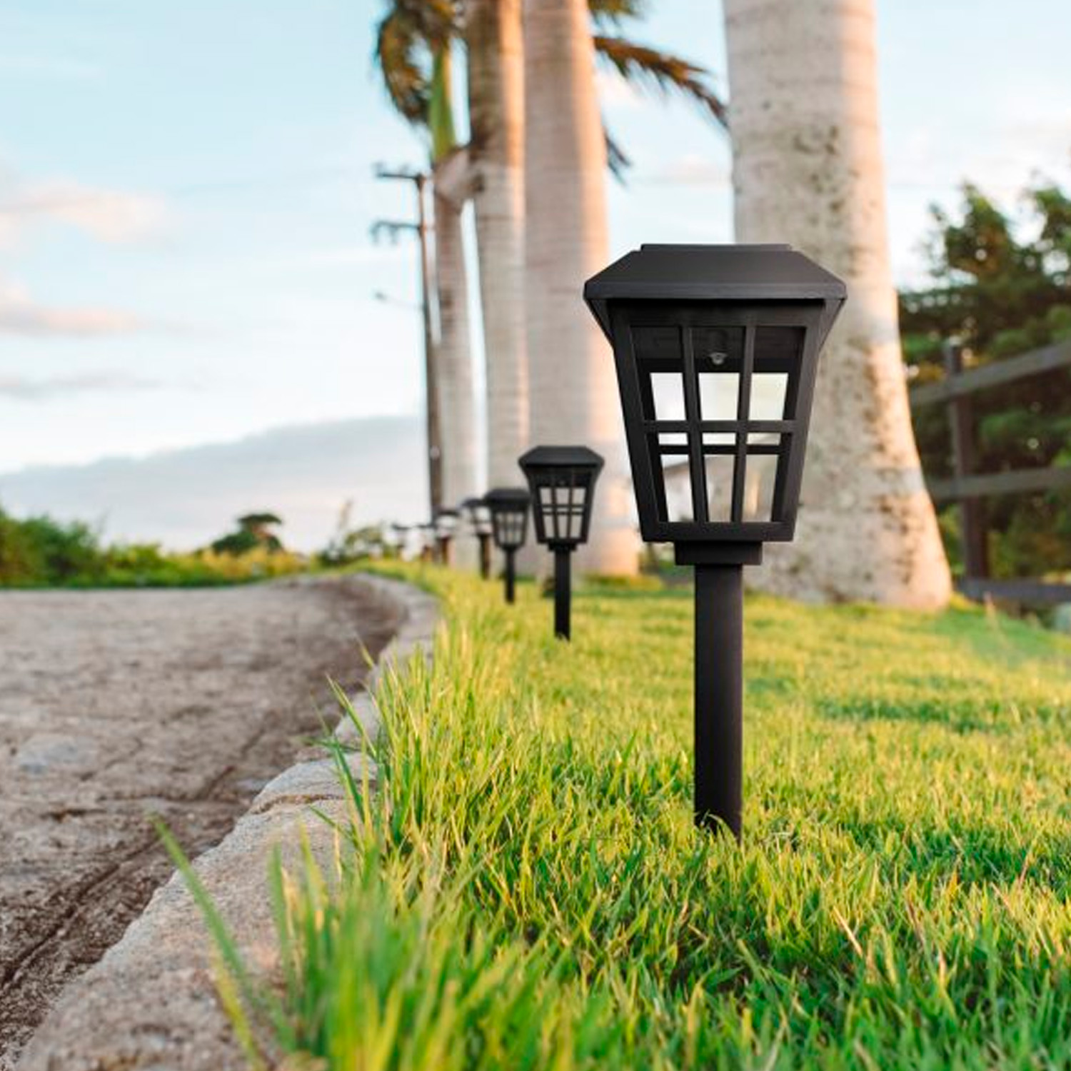 Luminária Solar Balizador Espeto de Jardim Colonial Preto Decoração ...