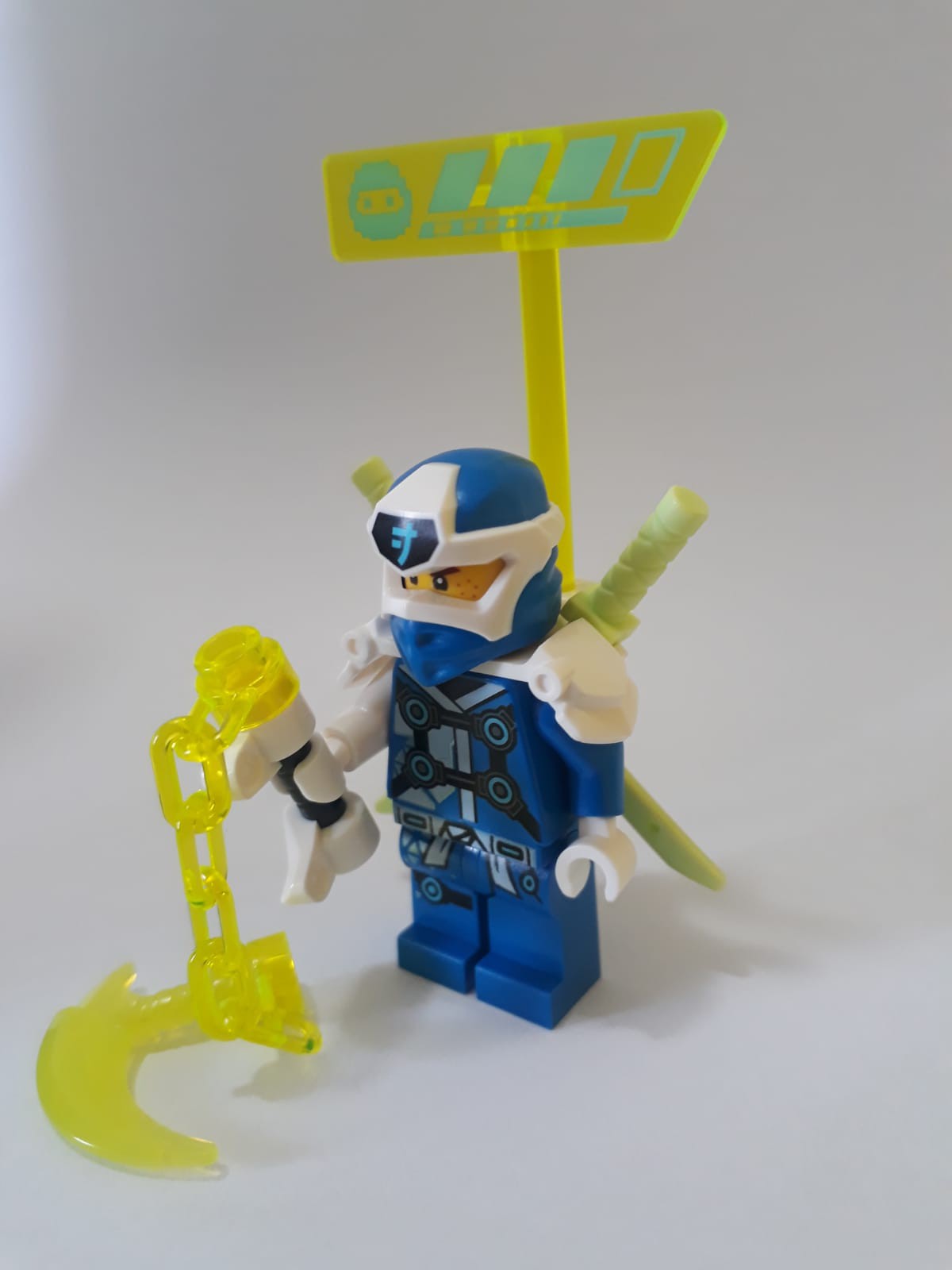 Minifigura Lego Ninjago - Jay - Digi Jay, Armor Shoulder EQUIPADO - TECLINC