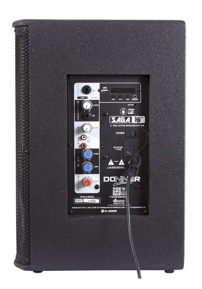 CAIXA ATIVA 10" DONER SAGA10A BLUETOOTH 200 WATTS - OPSOM | Áudio ...