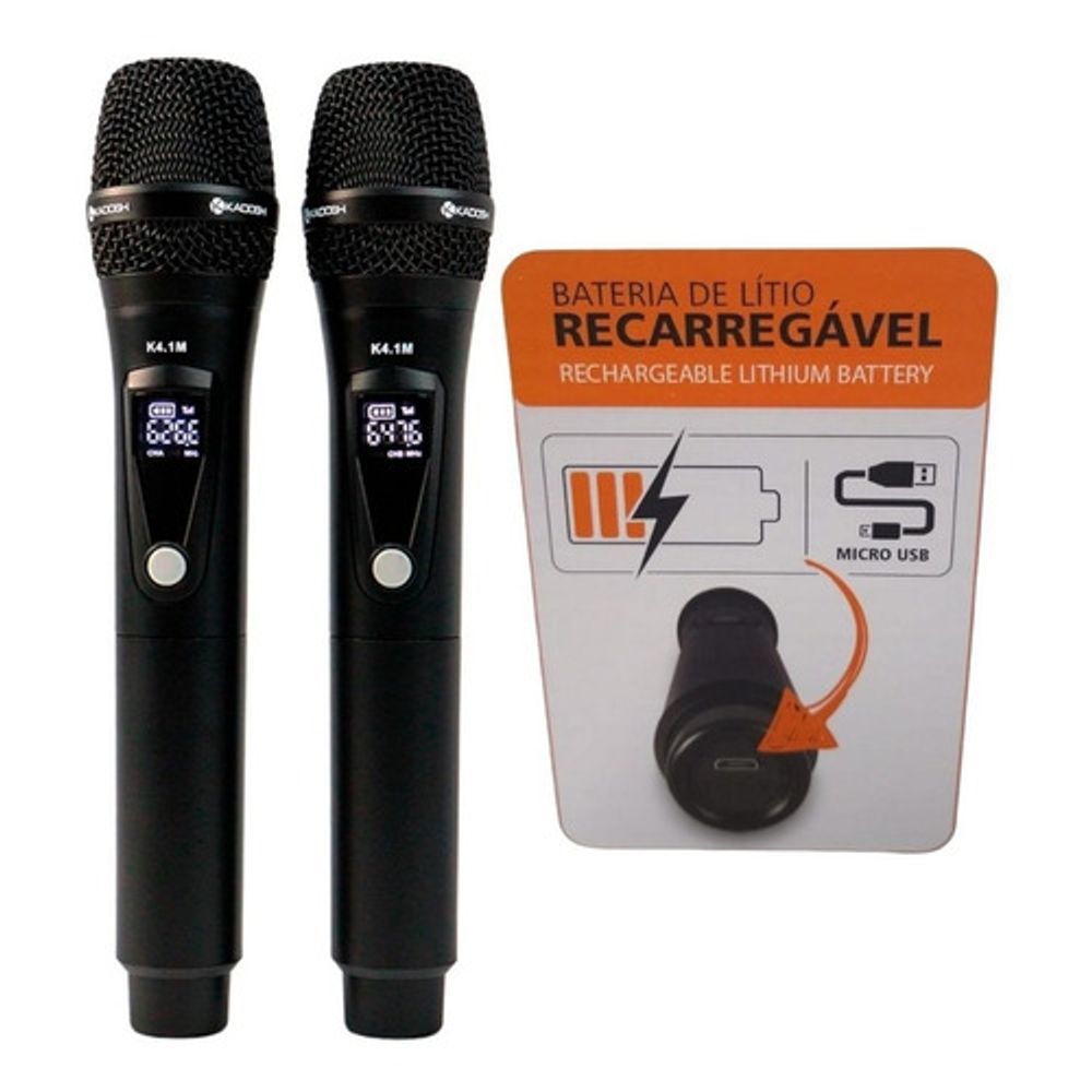 MICROFONE SEM FIO KADOSH K412M DUPLO DE MÃO RECARREGAVEL UHF - OPSOM | Áudio Profissional | +35 ...