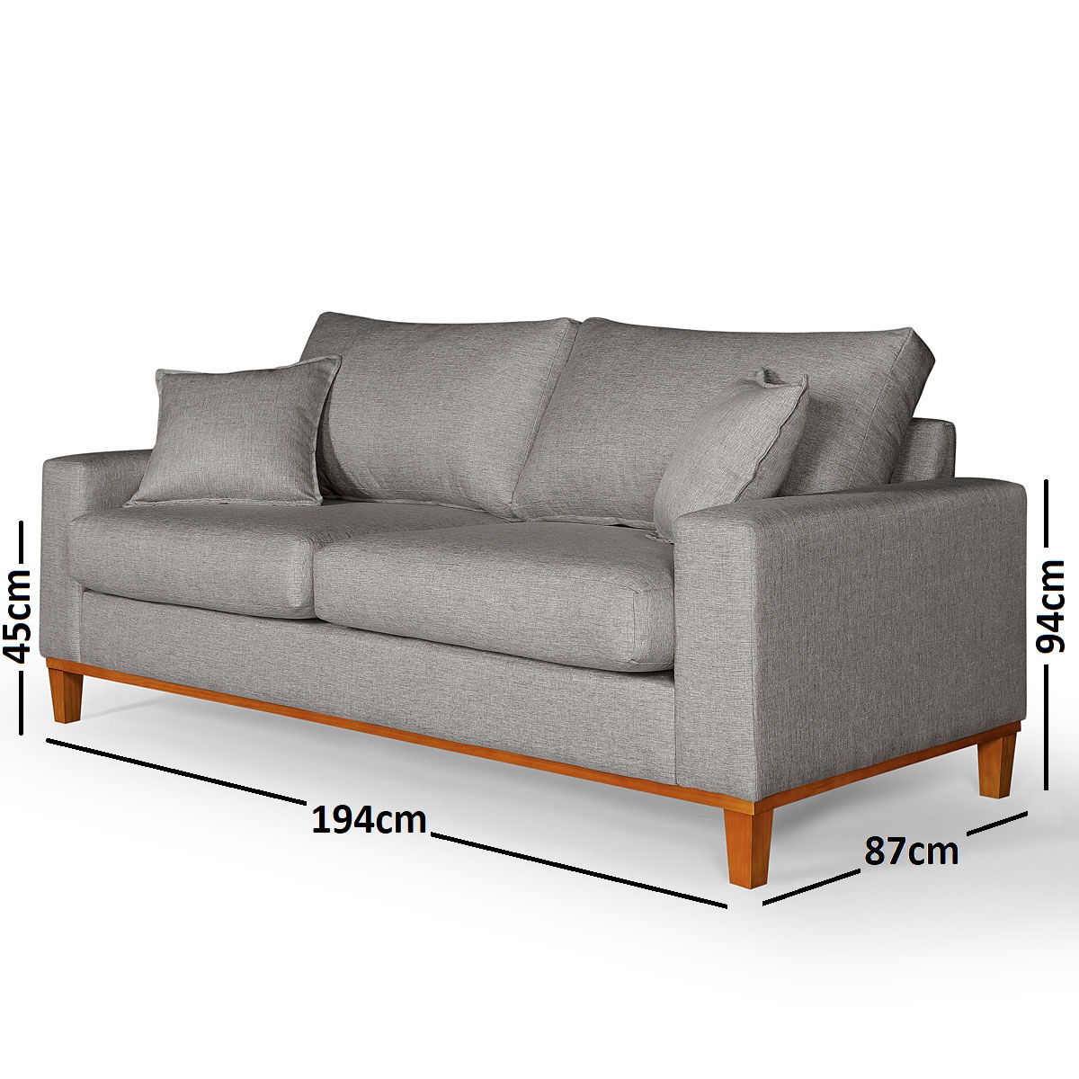 Sofá Istambul em Linho Cinza Living 3 Lugares - Zargo